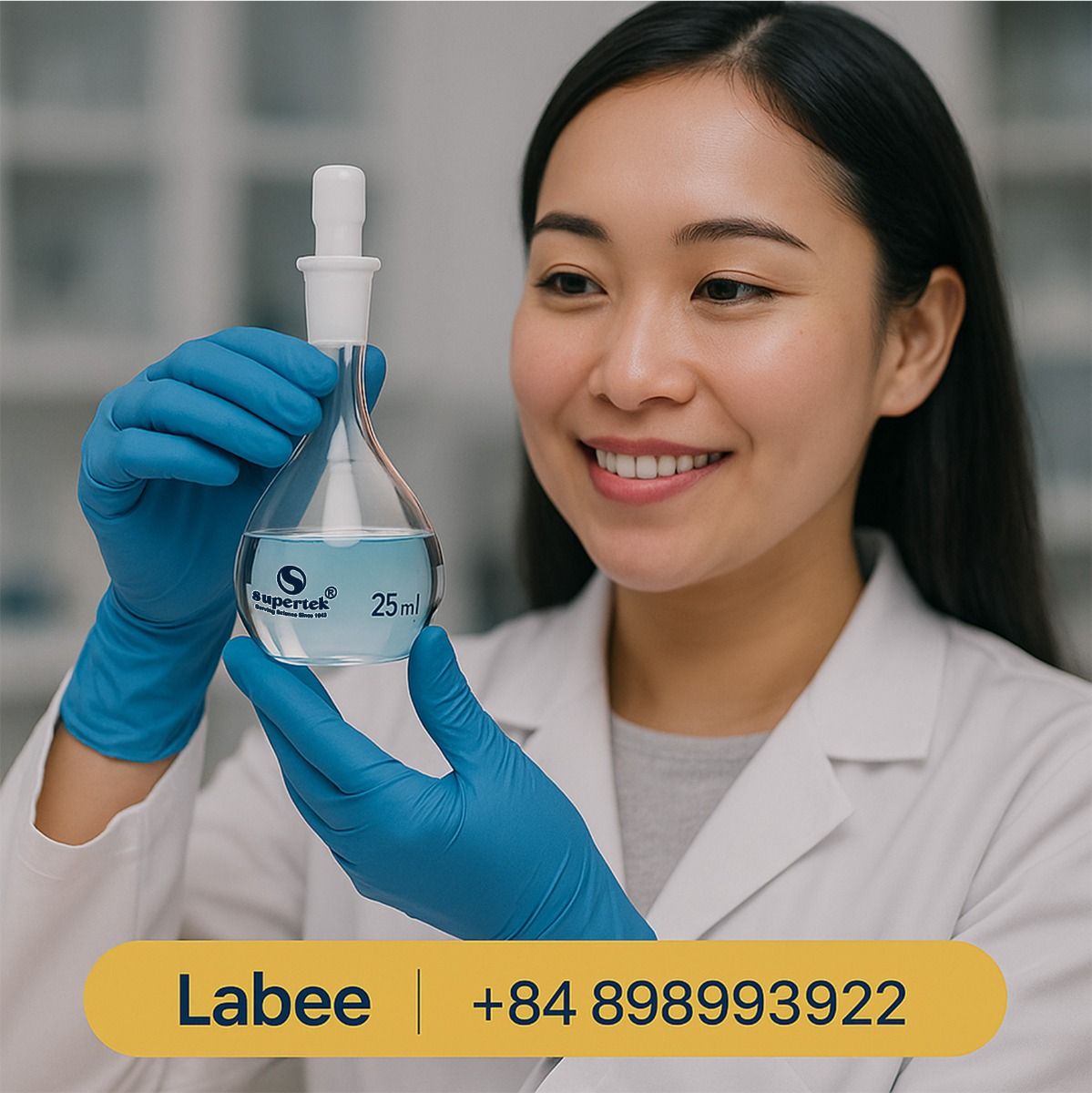Tỷ trọng kế Gay-Lussac, có hiệu chuẩn, nút PTFE, chuẩn ISO 3507 - SUPERTEK